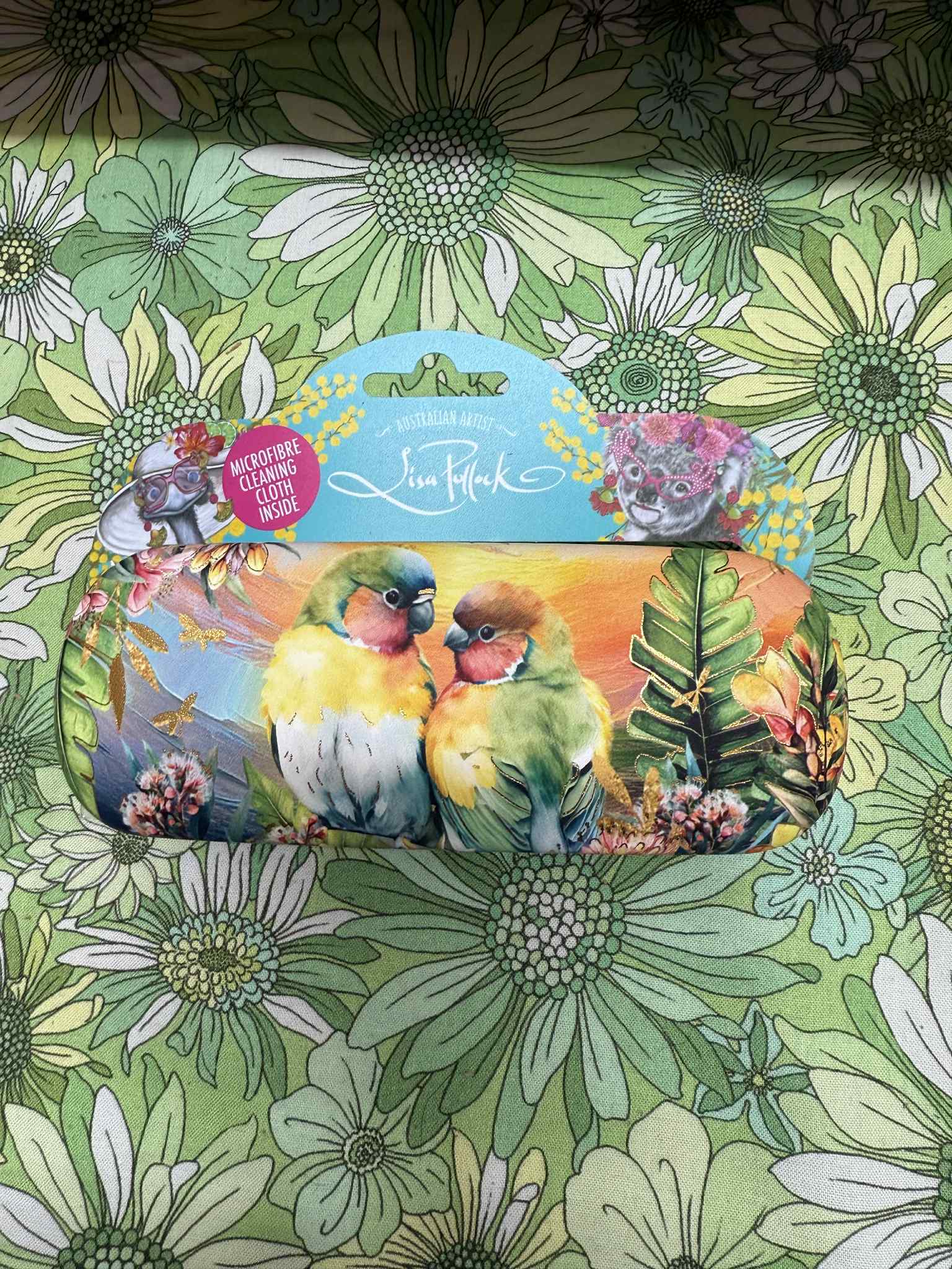 Lisa Pollock - Glasses case - Sunset Love Birds – Country SewNSew